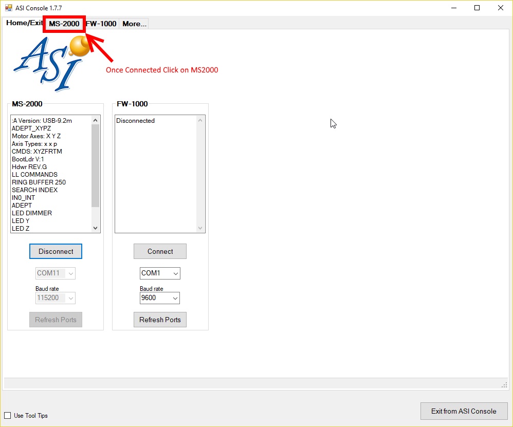 query_pzinfo_asiconsole [Applied Scientific Instrumentation]
