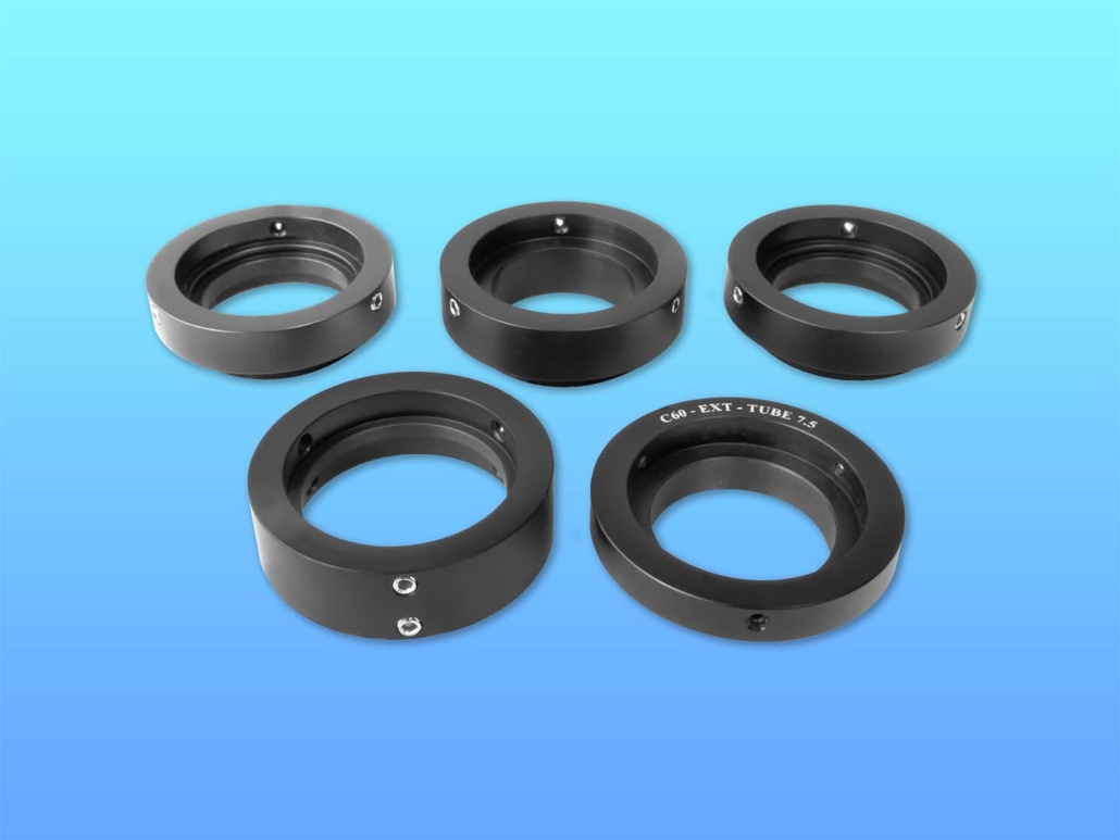 C60-EXT-K3: Kit of 7.5 mm, 10 mm, 12mm, and 15 mm extension tubes and a ...